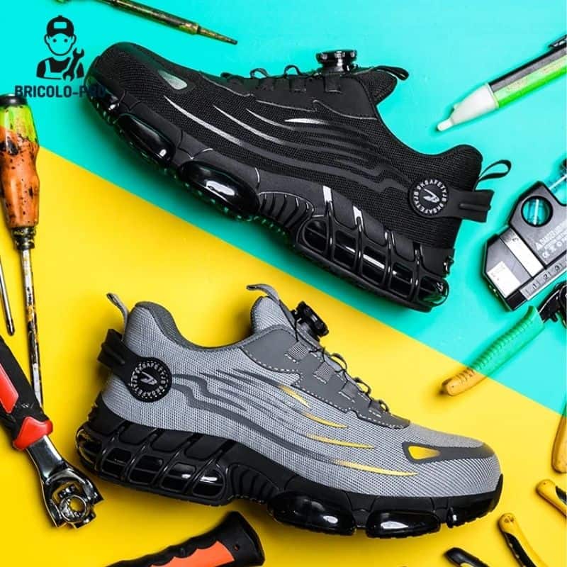 Rotary button safety shoes for men - Boashoes